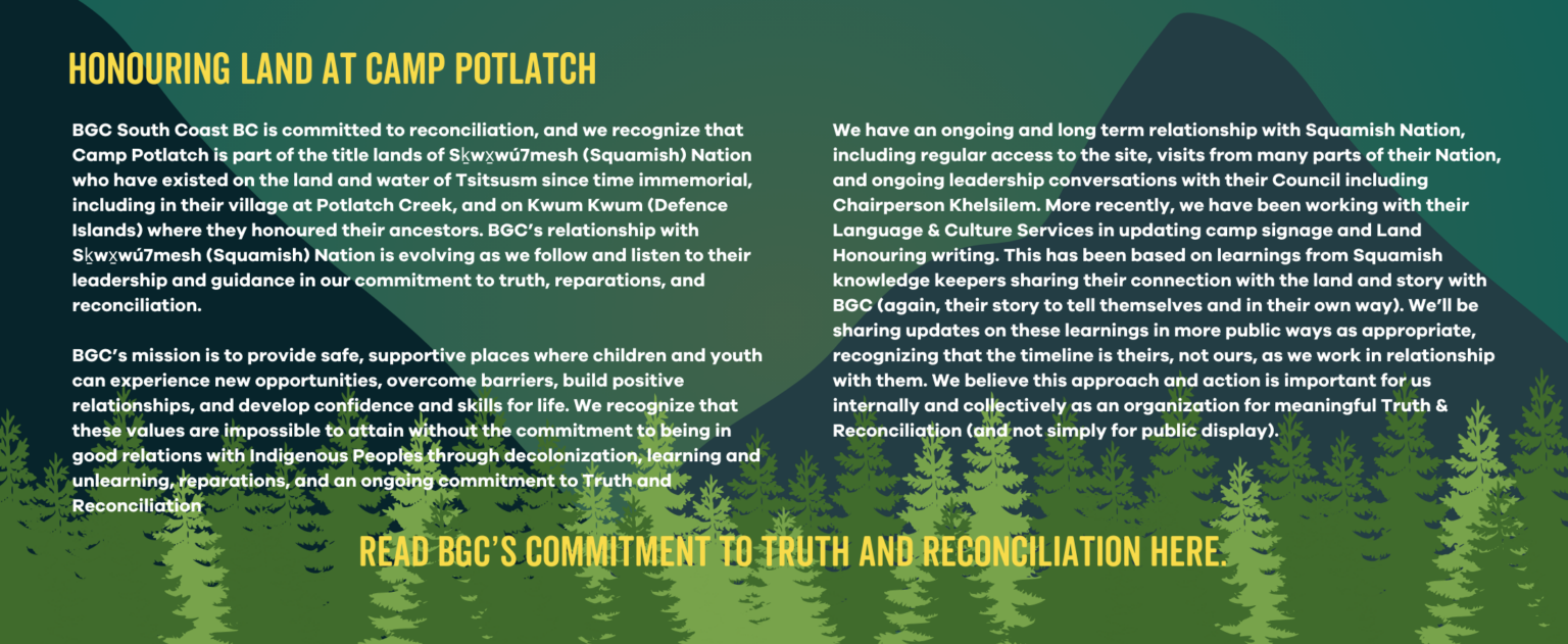 Camp Potlatch | BGC South Coast BC